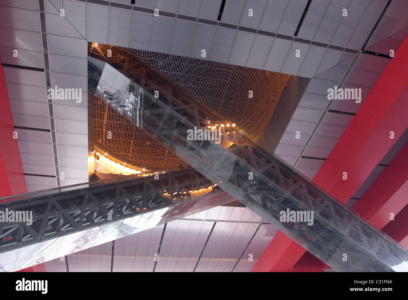 ENTRANCE RAMP TO THE CHINESE PAVILION AT THE 2010 SHANGHAI WORLD EXPO ...