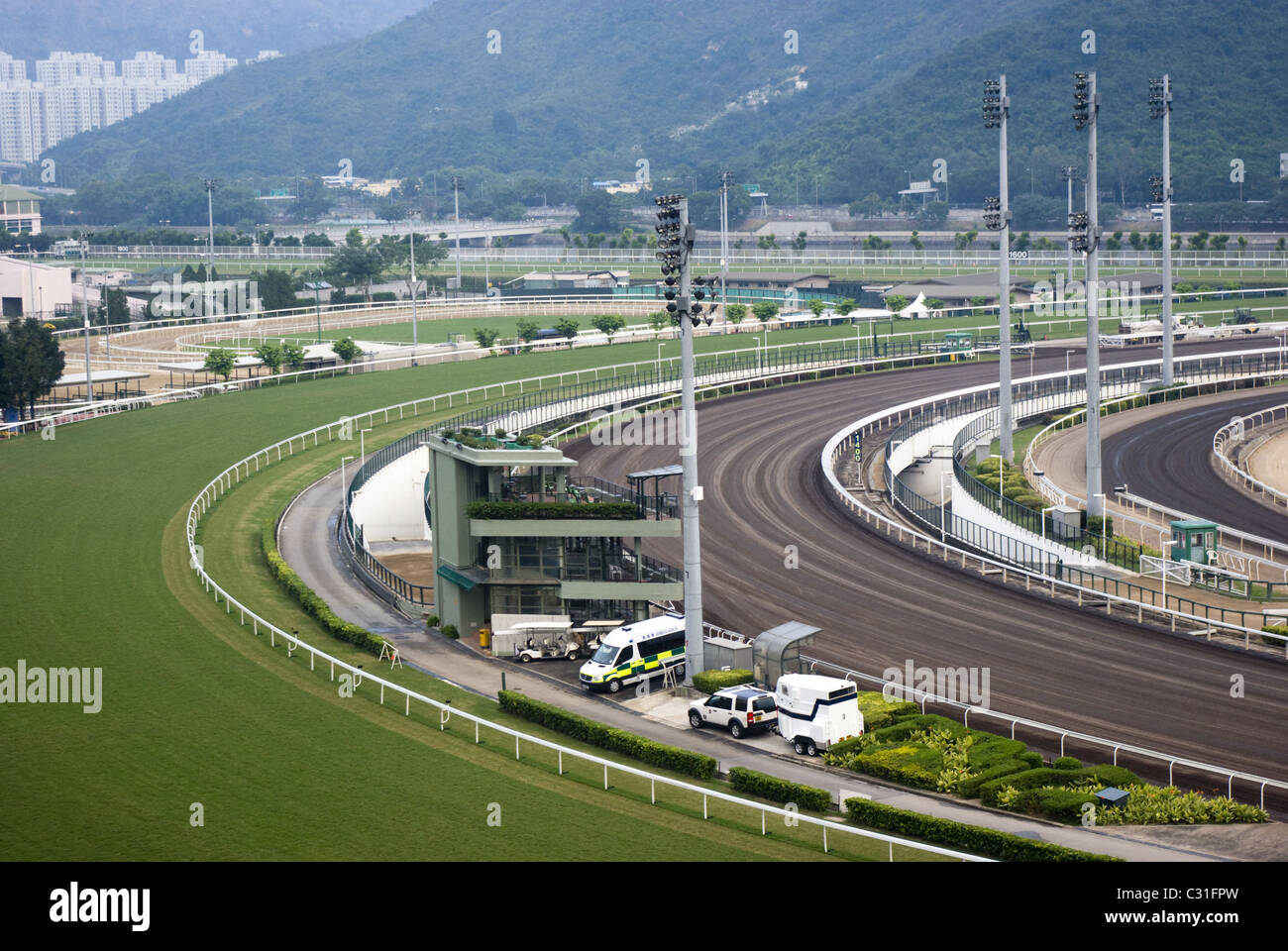 it is a shot of horse race empty track Stock Photo - Alamy