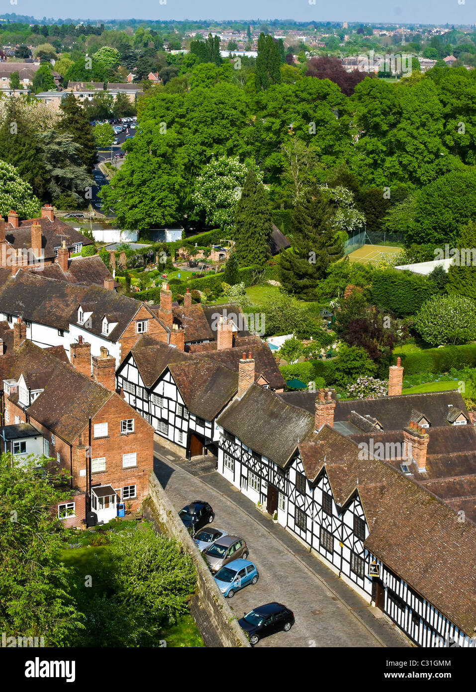 Old townhouses in Warwick Stock Photo - Alamy