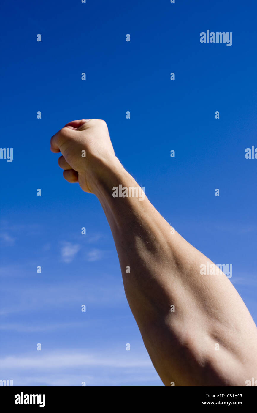 Hand on sky,show challenge spirit Stock Photo - Alamy