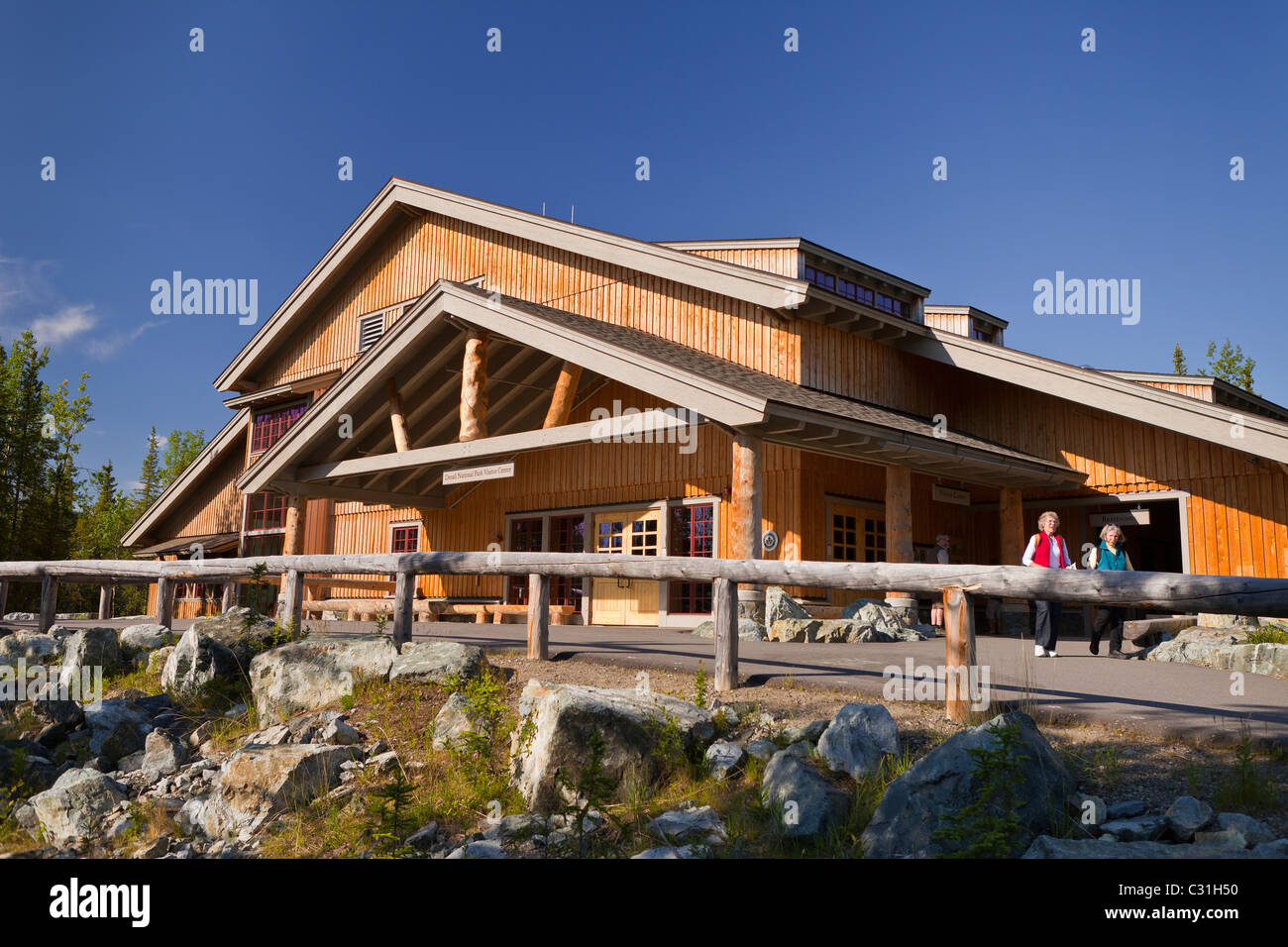 ALASKA, USA - Tourists at the Denali National Park Visitor Center Stock ...