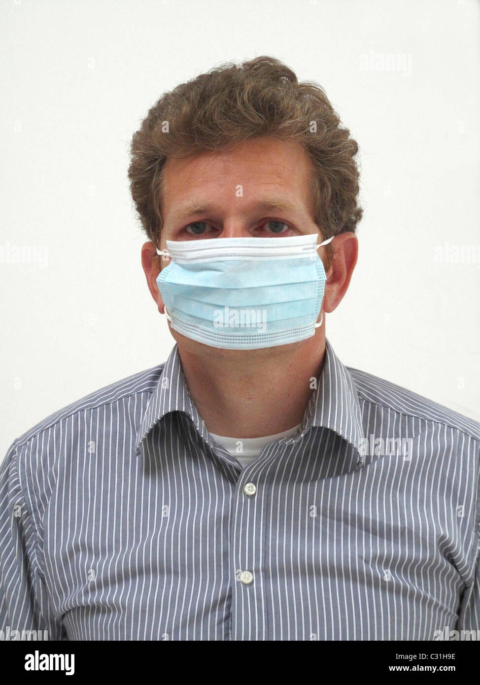 MAN WEARING A SURGICAL MASK, PREVENTION AND FIGHT AGAINST THE H1N1 ...