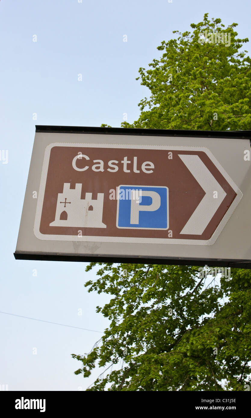 Sign for a castle Stock Photo - Alamy