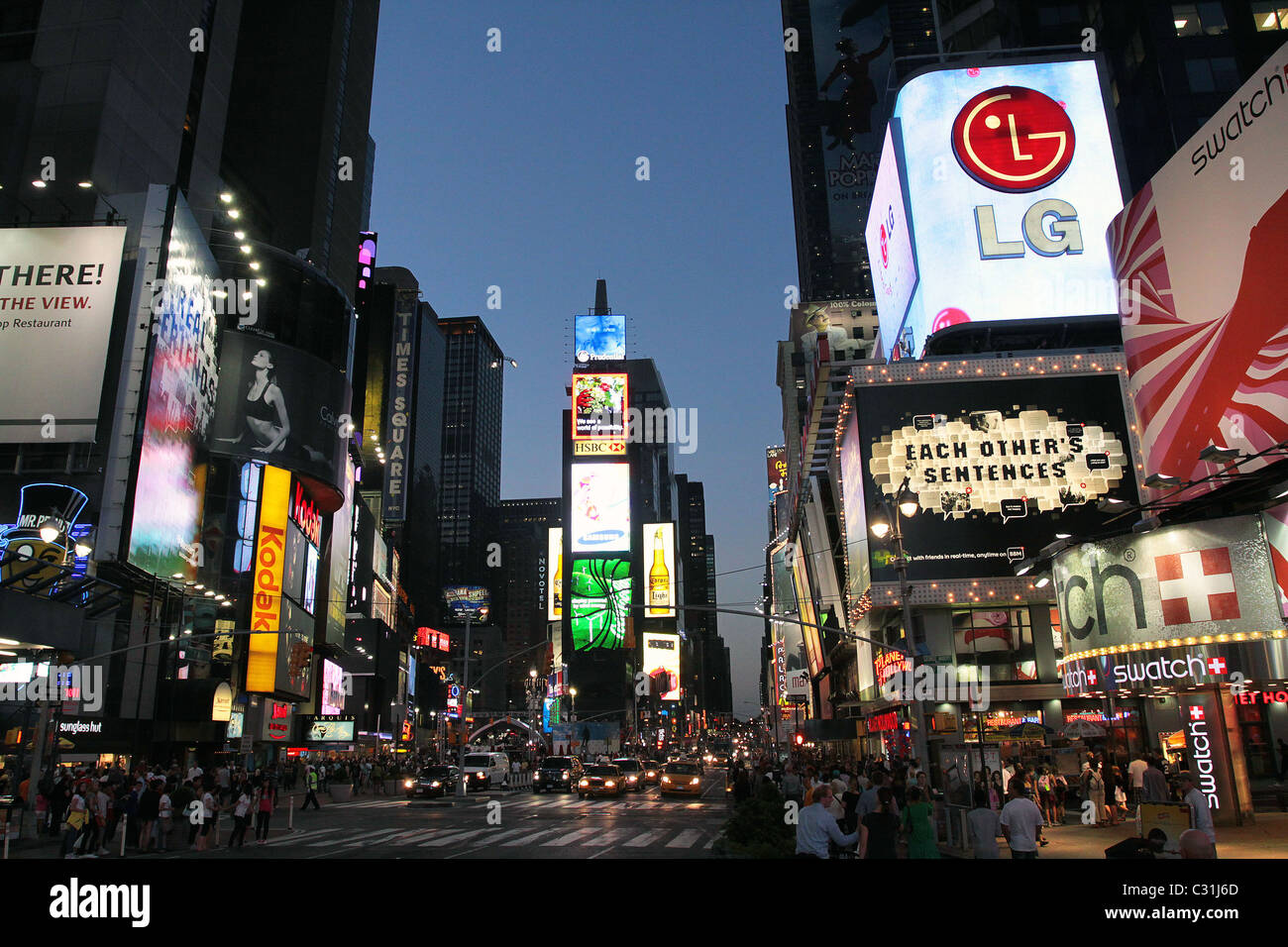 TIMES SQUARE AT NIGHT, MIDTOWN MANHATTAN, NEW YORK CITY, NEW YORK STATE ...