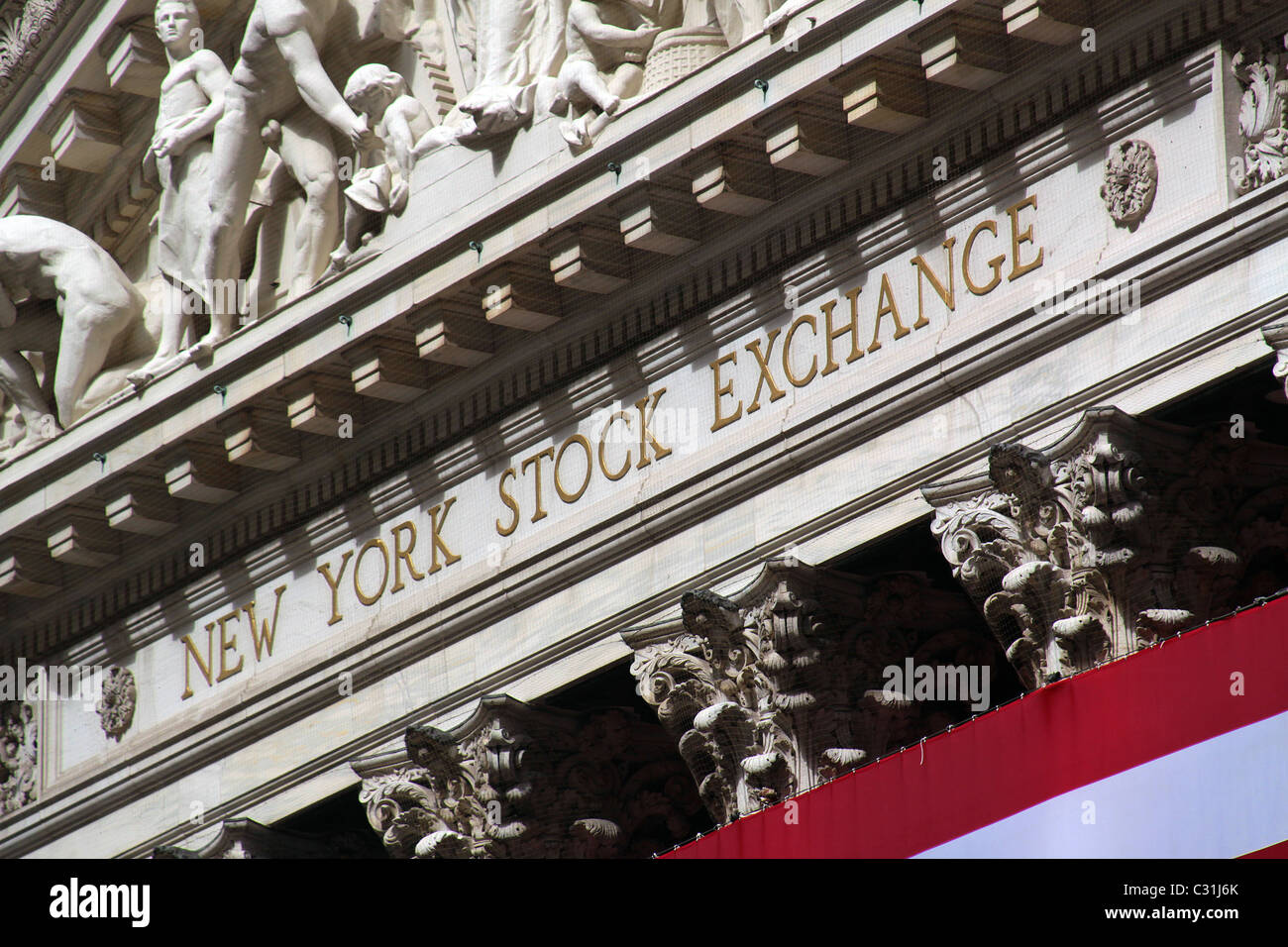 PEDIMENT OF THE NEW YORK STOCK EXCHANGE, MANHATTAN, NEW YORK CITY, NEW ...