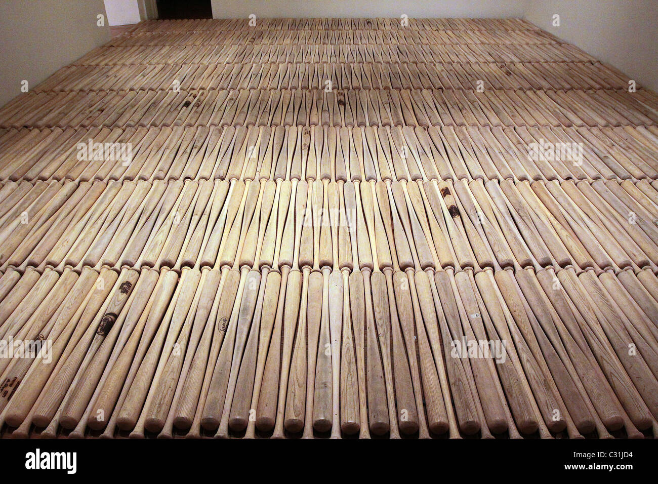 An art installation with baseball bats hi-res stock photography and ...