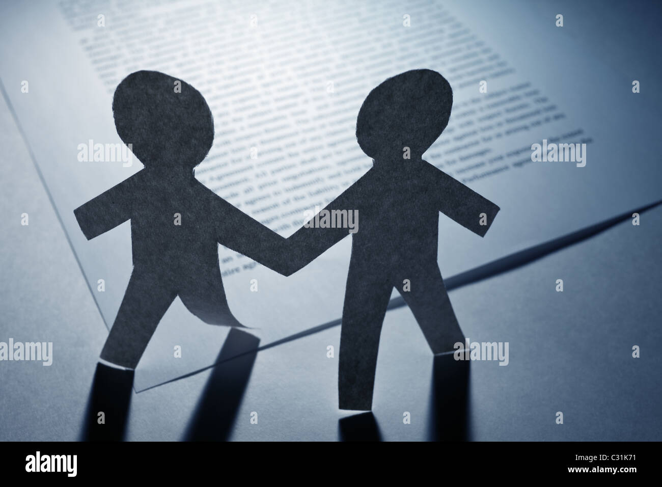 Document and Paper Chain Men close up Stock Photo - Alamy