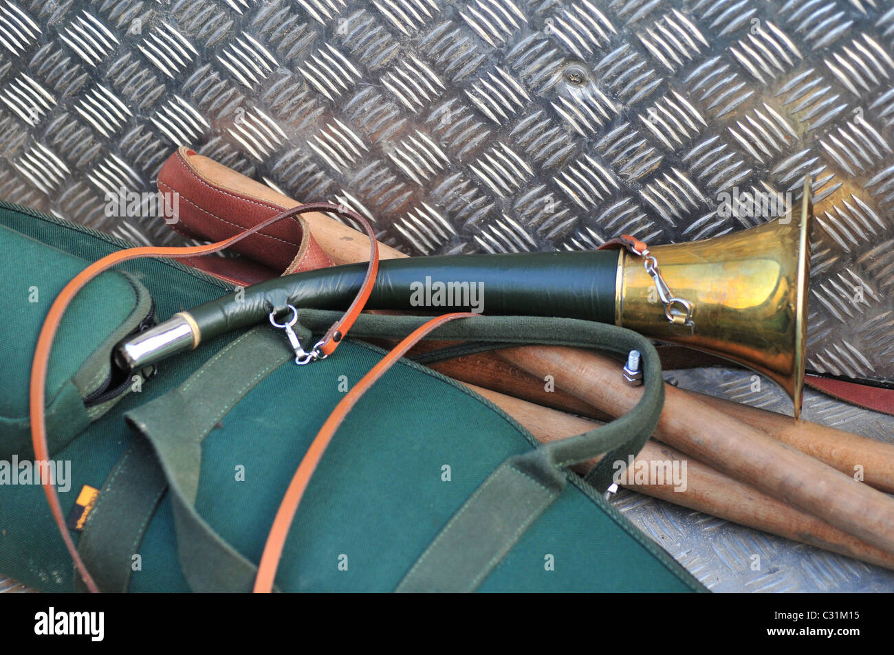 HUNTING HORN AND SCABBARD, HUNTING EQUIPMENT Stock Photo - Alamy