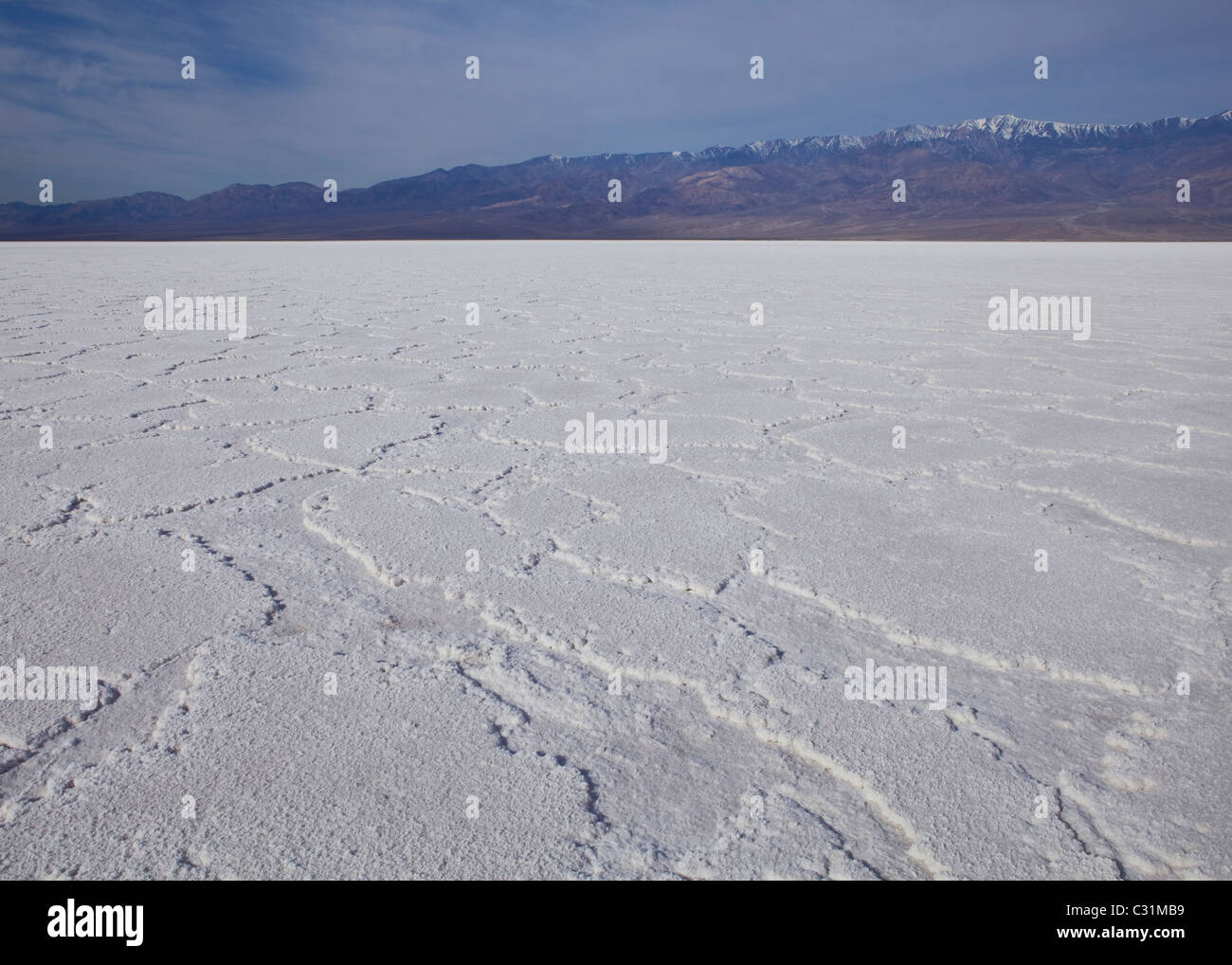 Badwater dry salt lake bed (salt flats) - Death Valley, California USA ...