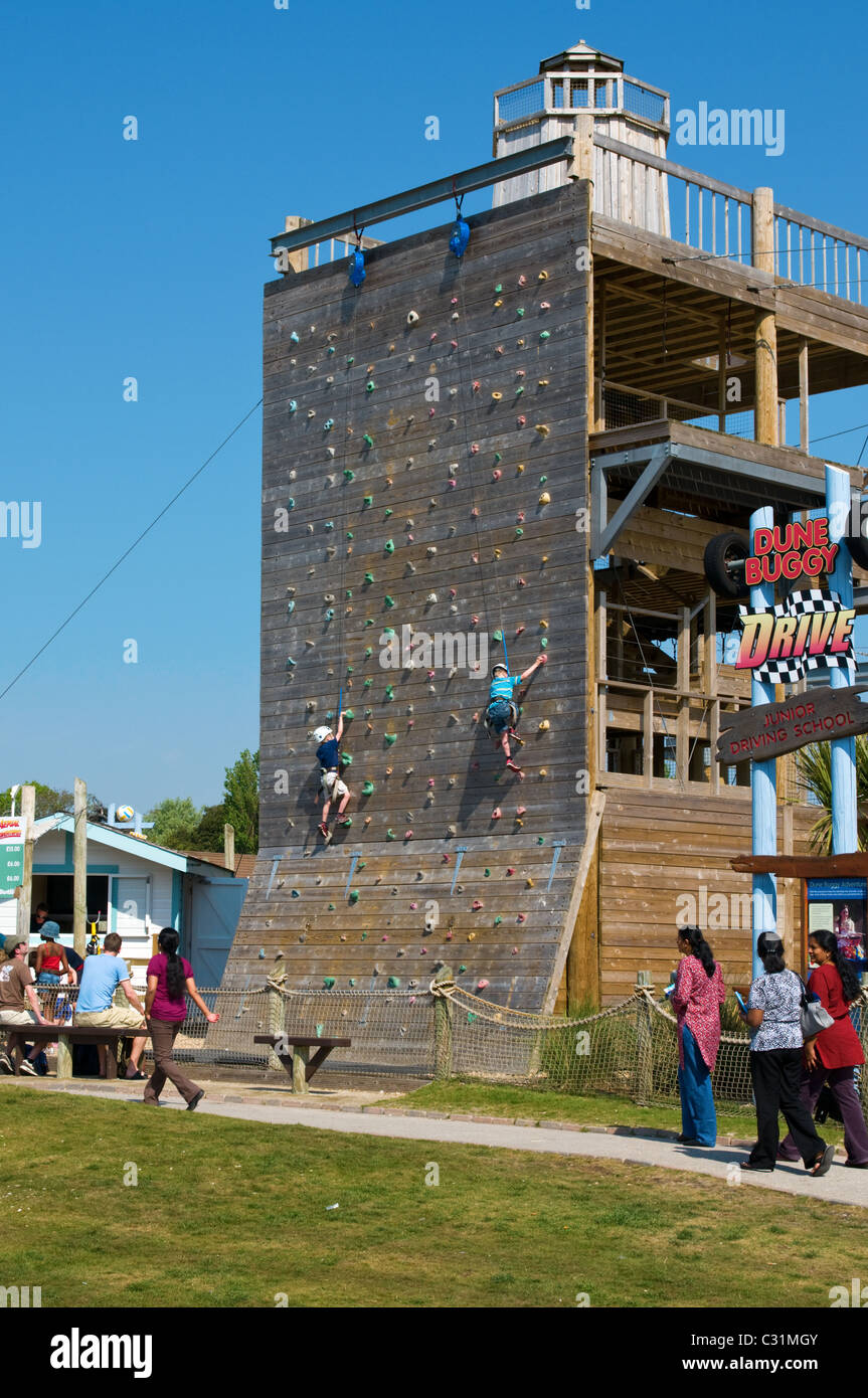 The climbing wall at the Butlins resort, Bognor Regis Stock Photo ...
