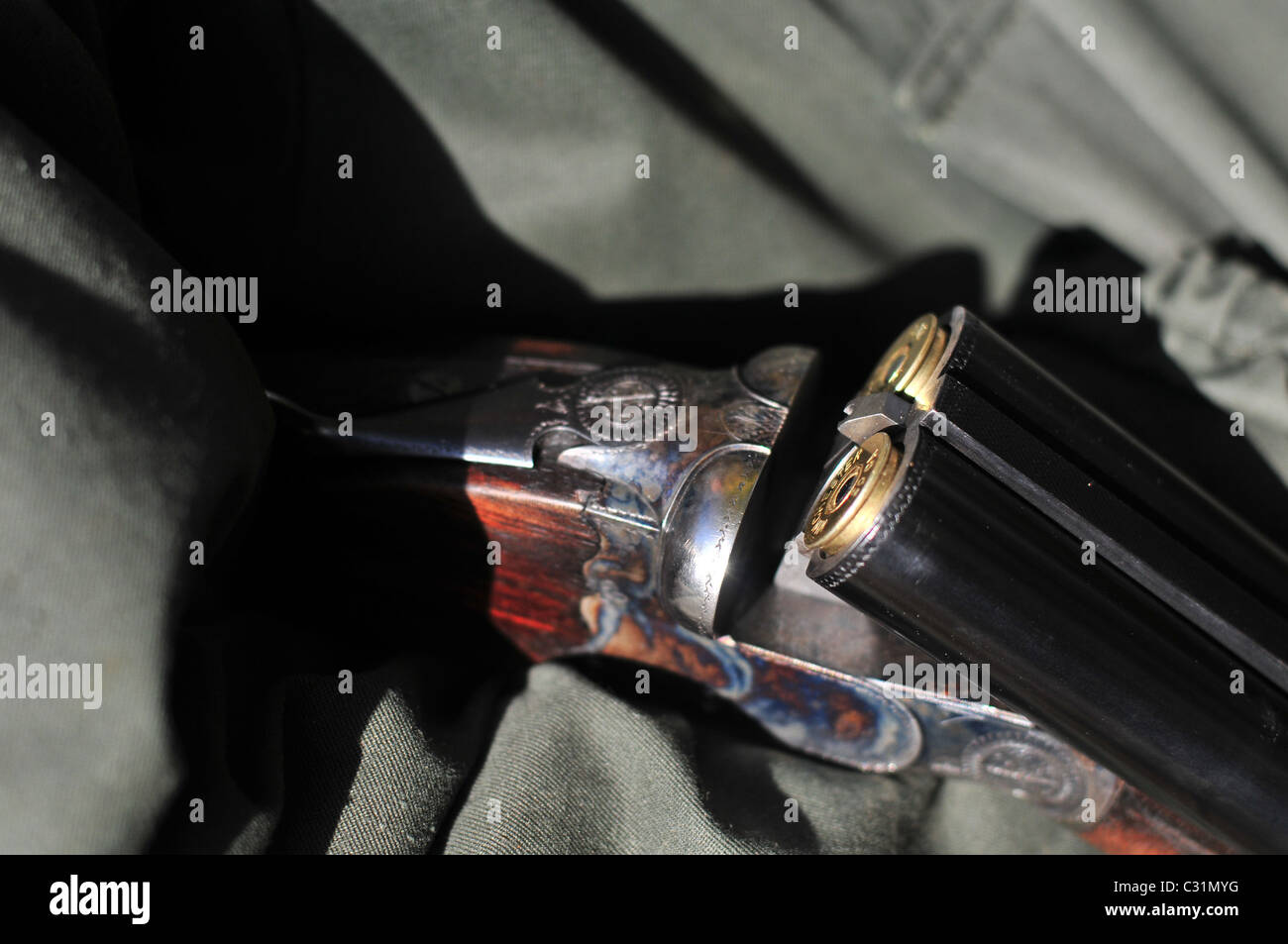 A LOADED HUNTING RIFLE, READY TO BE USED Stock Photo - Alamy