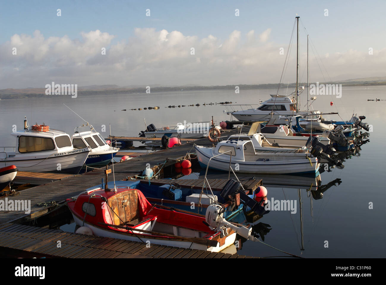 Boats at Bowmore Harbour Islay Stock Photo - Alamy