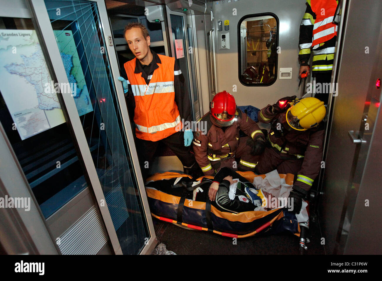 Tgv high speed train evacuation exercise in the perthus tunnel hi-res ...