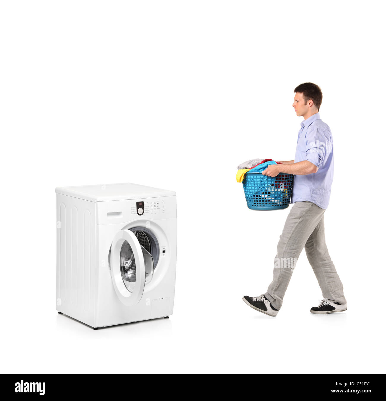 Carrying washing machine Cut Out Stock Images & Pictures - Alamy