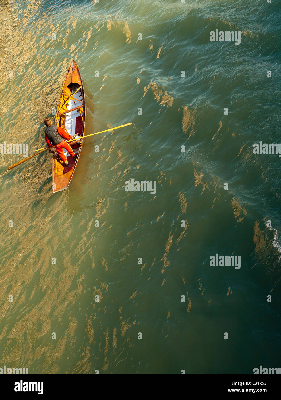 Sandolo is Venetian sport boat Stock Photo - Alamy
