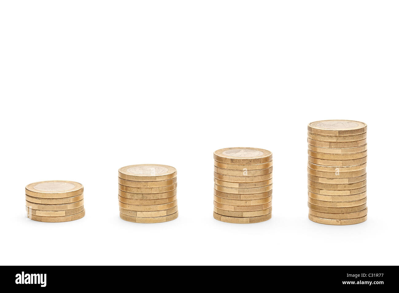 Columns of coins Stock Photo - Alamy