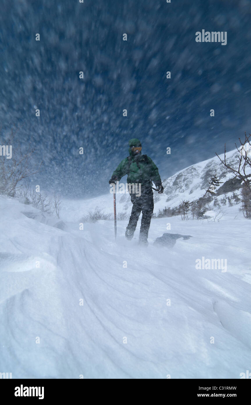 Snow ranger leaving Tuckerman Ravine Stock Photo - Alamy