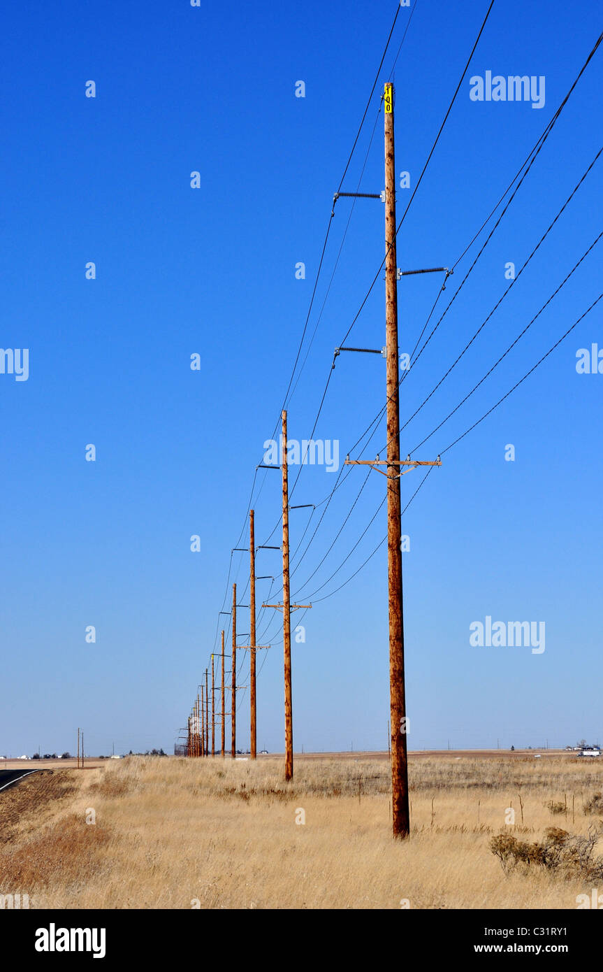 Line Wooden Poles High Resolution Stock Photography and Images - Alamy