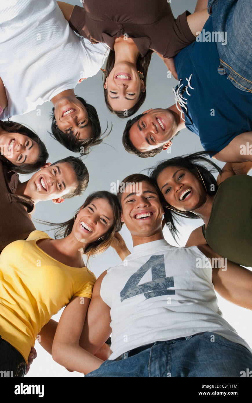 Happy latina friends hugging in hi-res stock photography and images - Alamy
