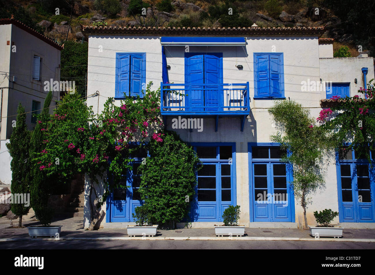 Balcony traditional greek house hi-res stock photography and images - Alamy