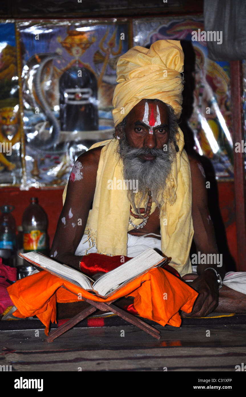 Indian saint in meditation mode Stock Photo - Alamy