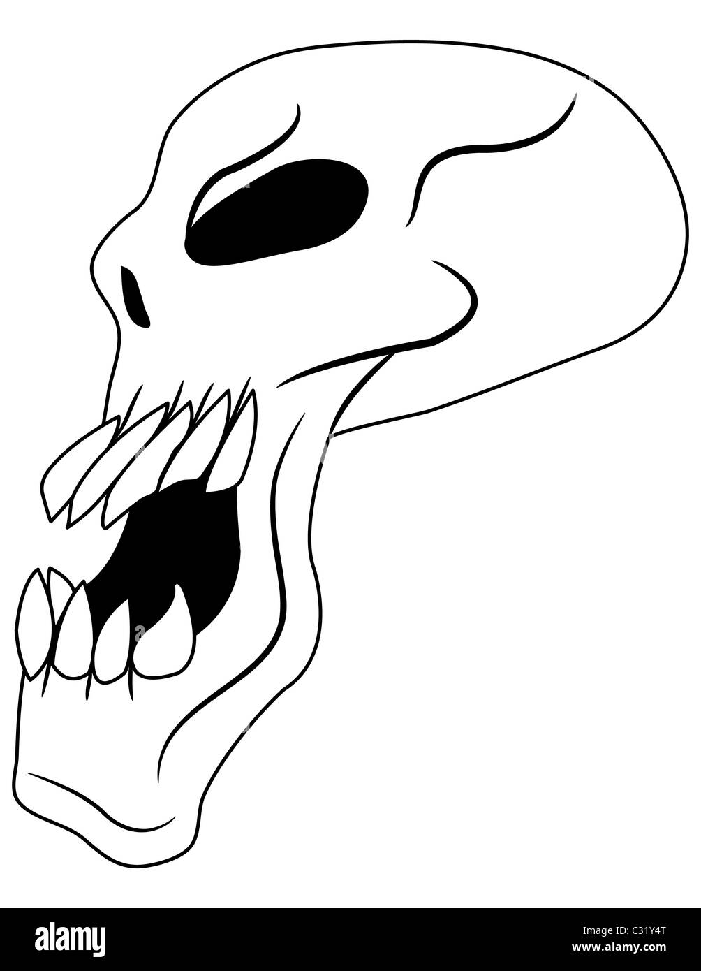 Side View of an Evil Skull Stock Photo - Alamy