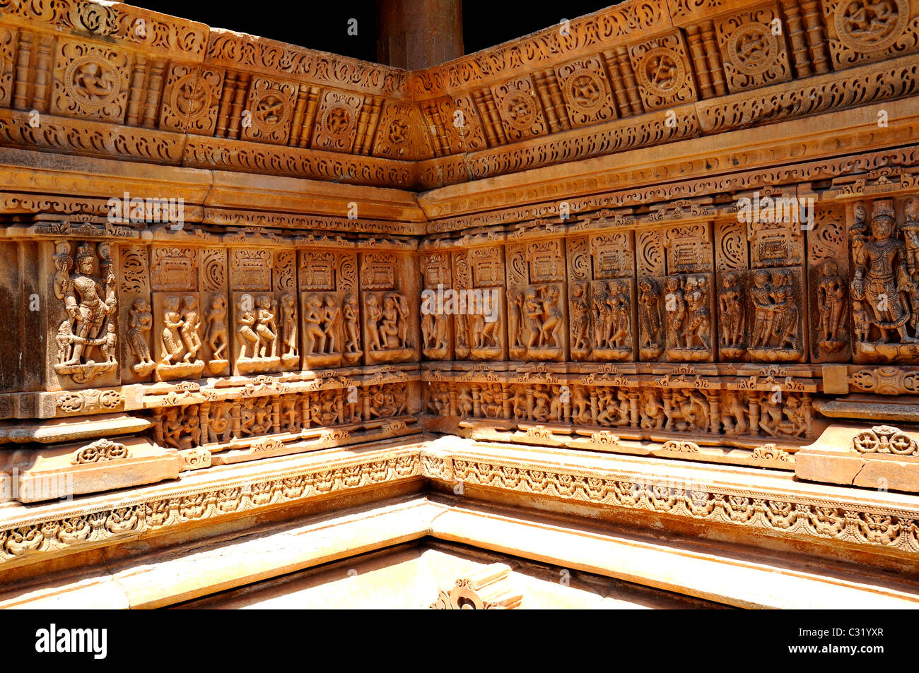Sculptures of Indian gods and goddess in Nagada temple of Mewar ...