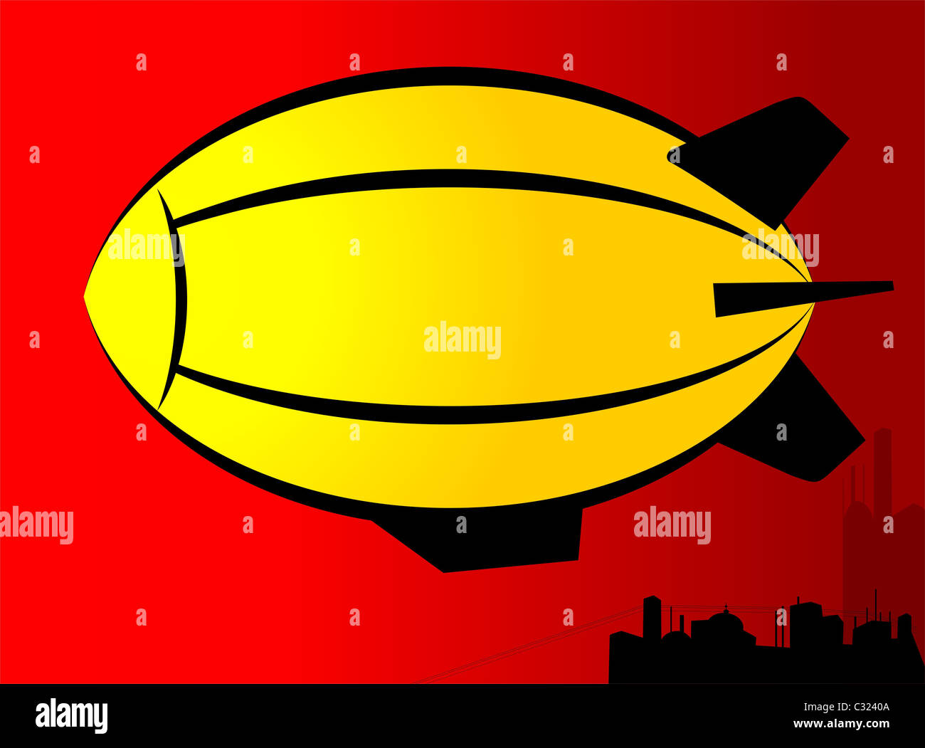 hot air ship in air Stock Photo - Alamy