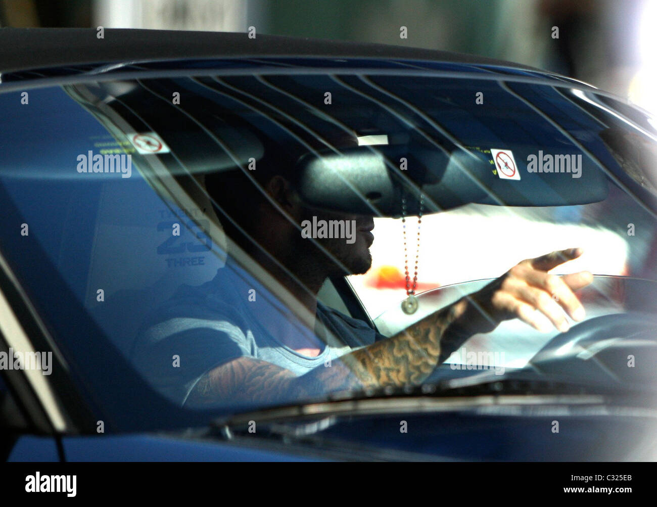 David Beckham was pulled over by a policeman while driving Los Angeles ...