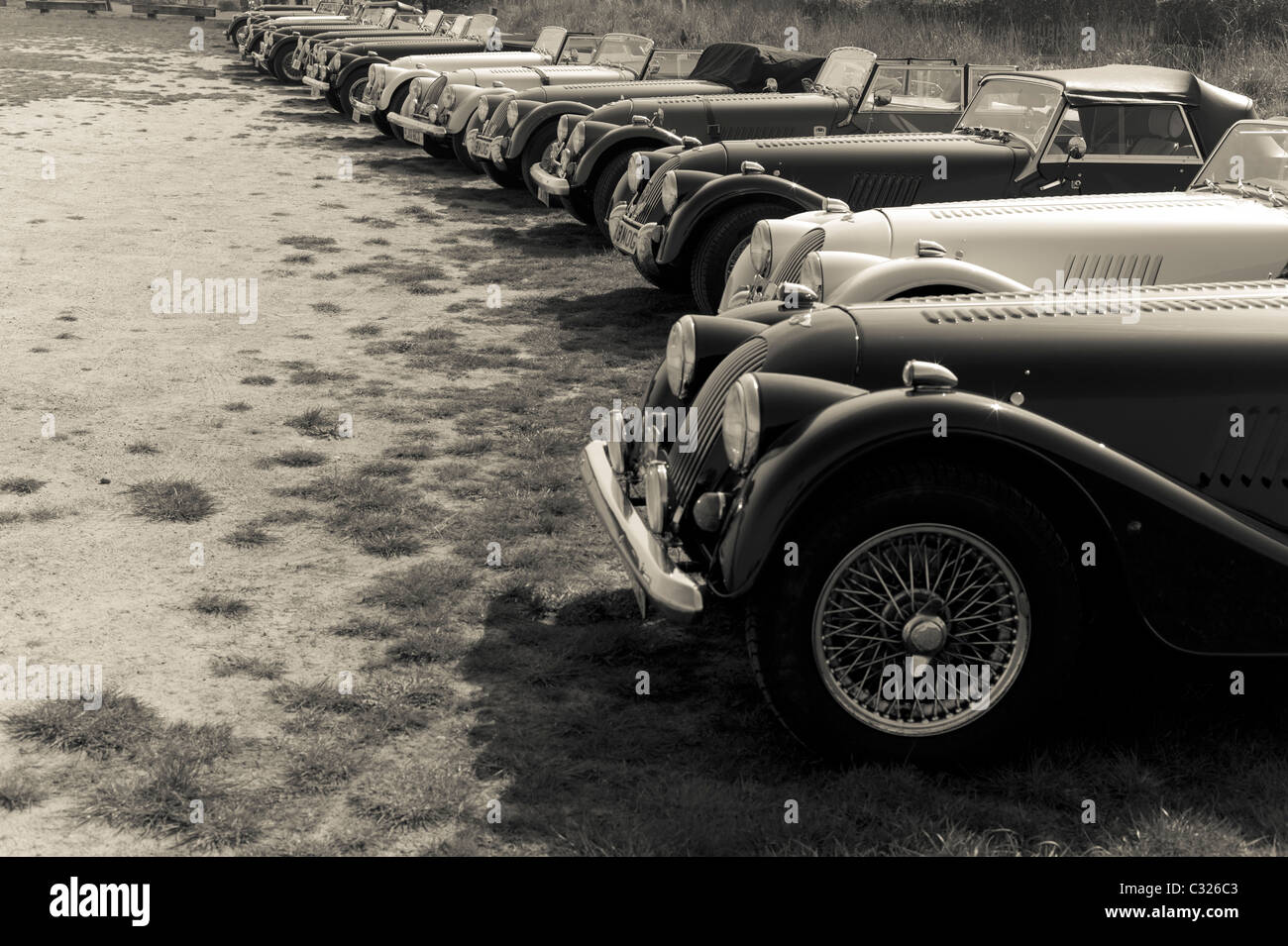 A line up of Morgan Sports Cars Stock Photo - Alamy