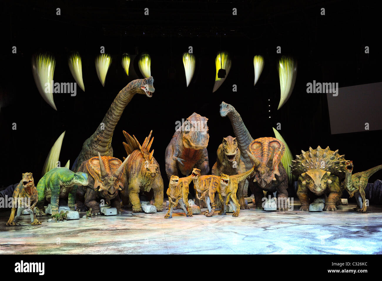 The all-star cast of "Walking With Dinosaurs" at the 02, 5th August ...
