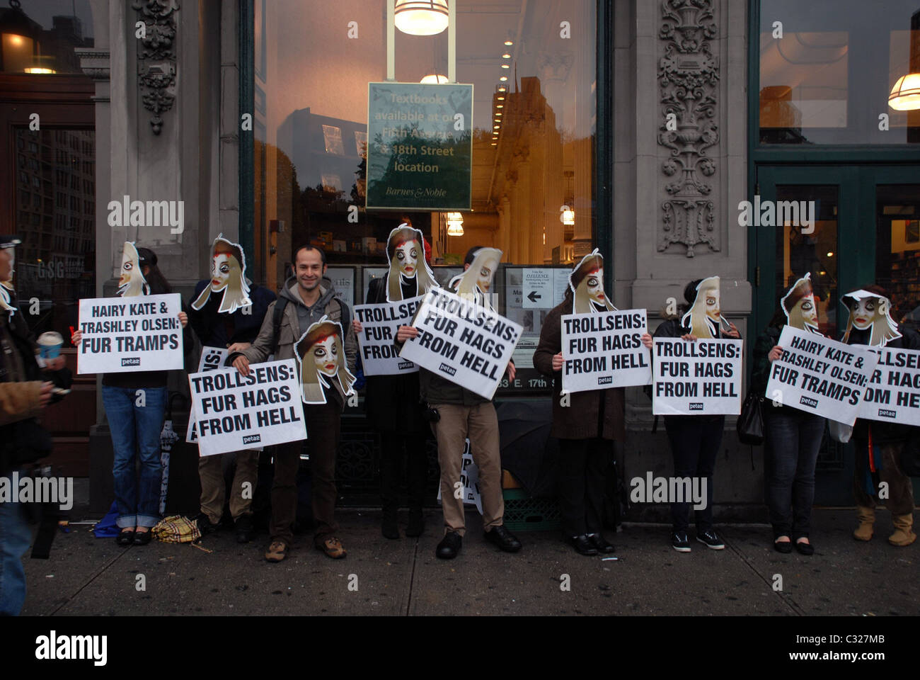 PETA stages a demonstration in front of Barnes & Noble where Mary Kate ...