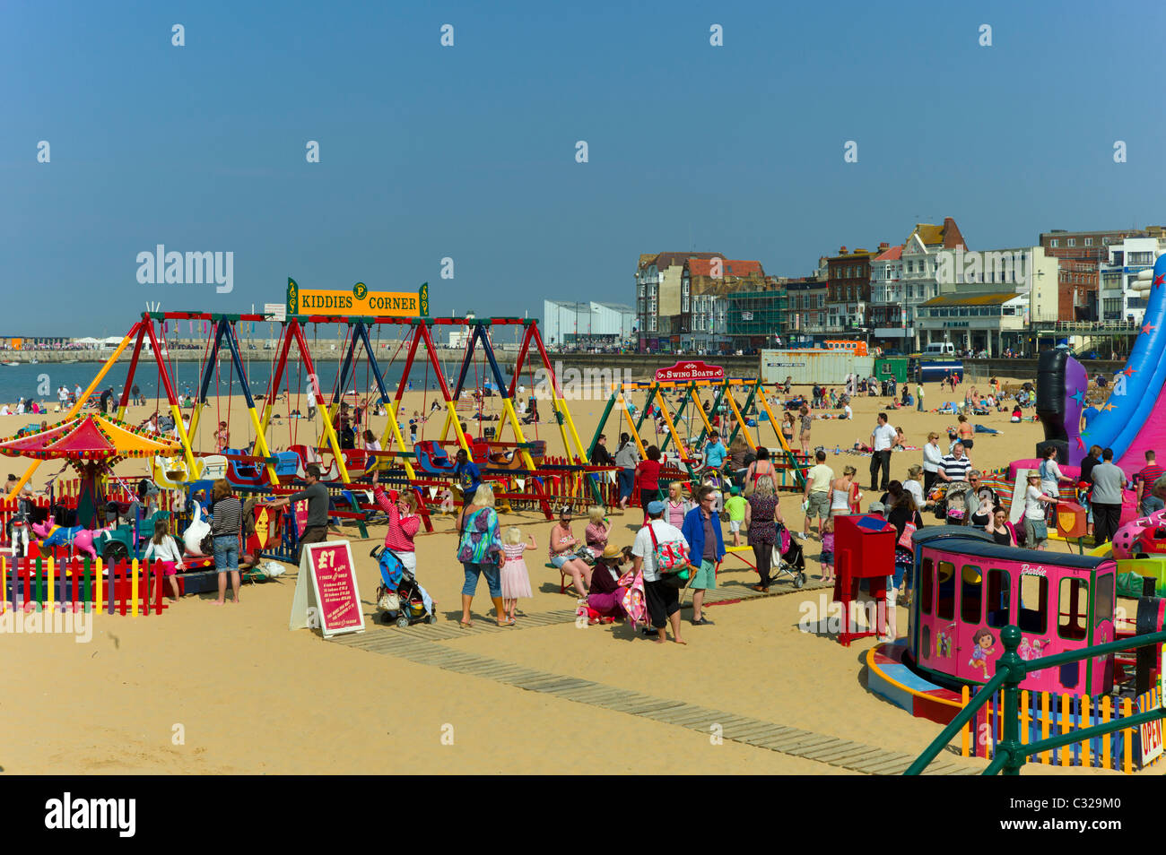 Children's rides and amusements on Margate Beach Turner Contemporary in ...