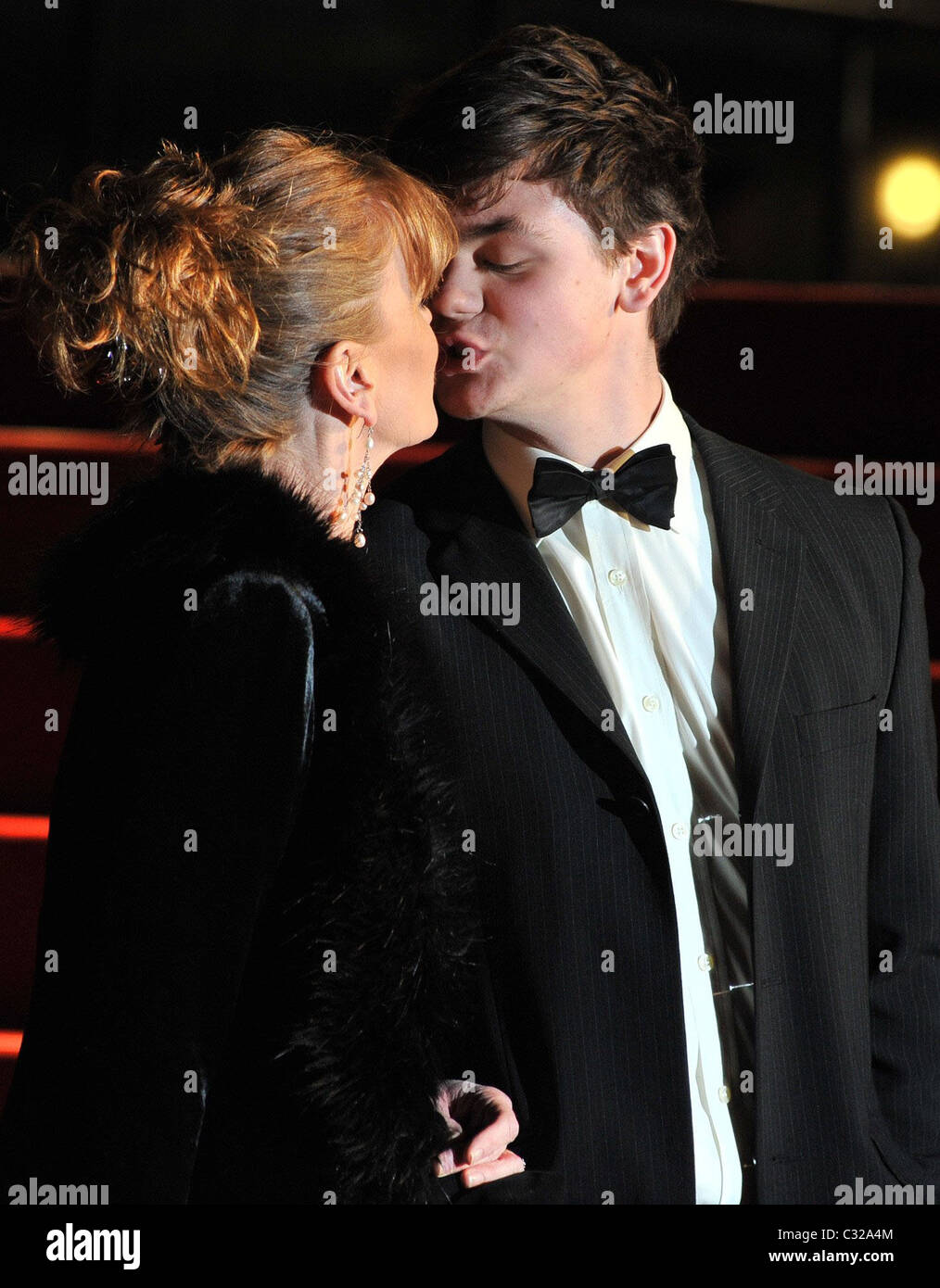 Samantha Bond and son The World premiere of the new James Bond movie ...
