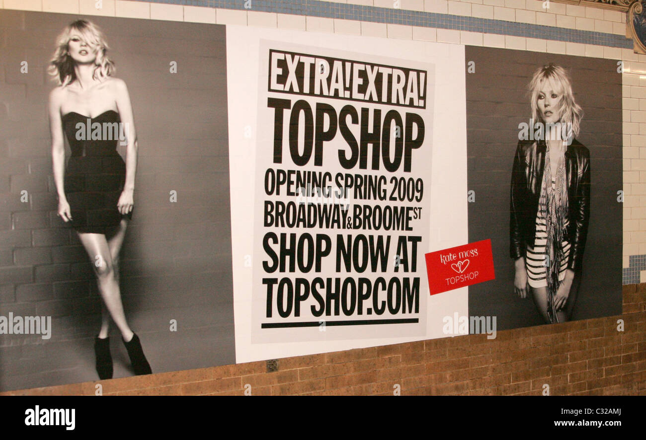 Kate Moss appears in a new advert showing that Topshop will open in New ...