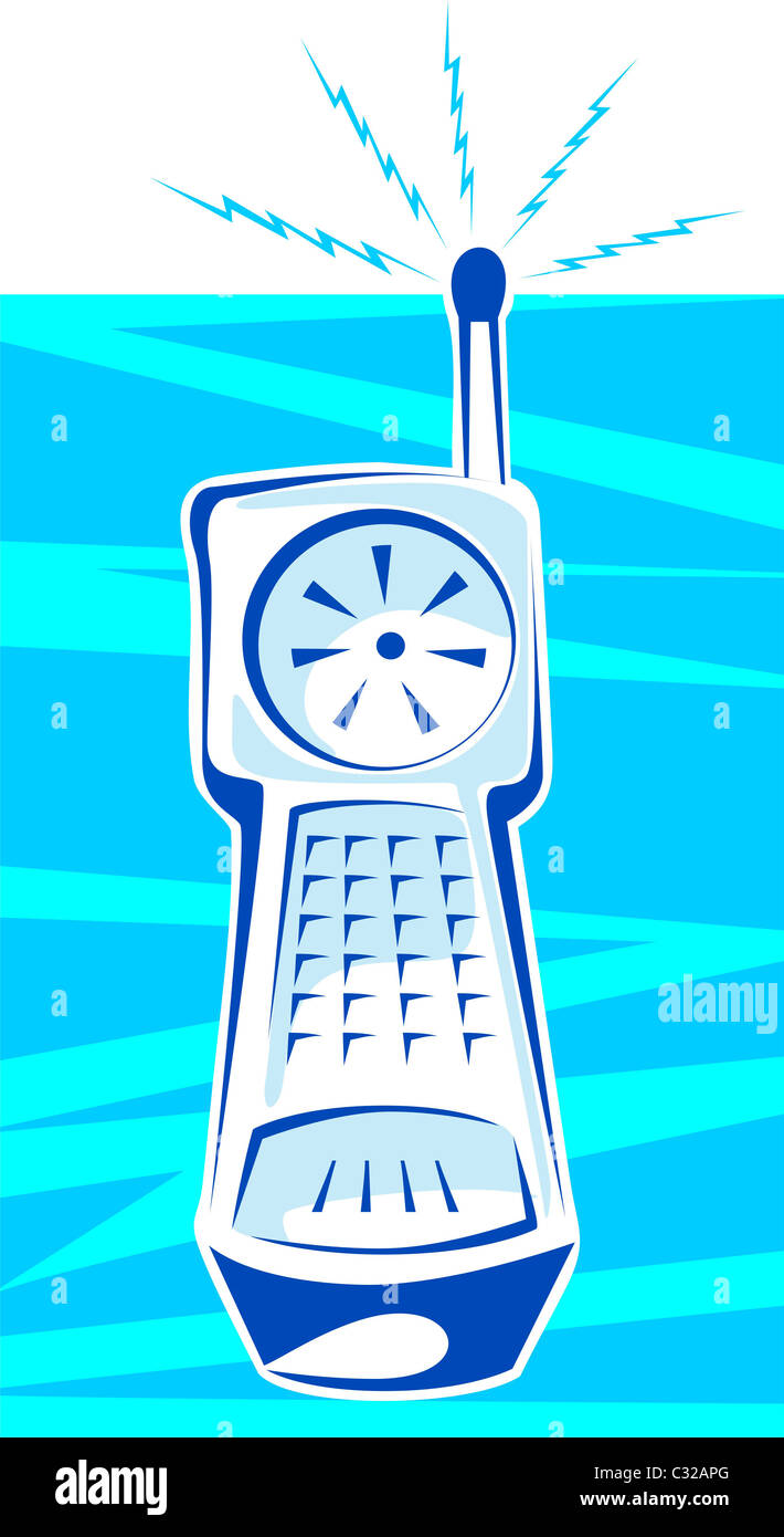 Illustration of a cordless telephone Stock Photo - Alamy
