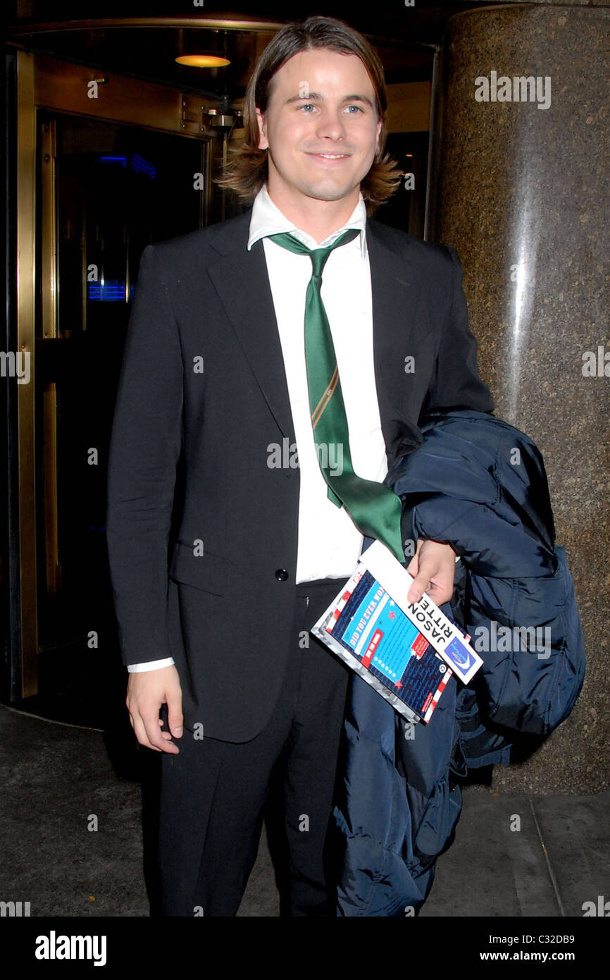 Jason Ritter outside NBC Studios after an appearance on 'Late Night ...
