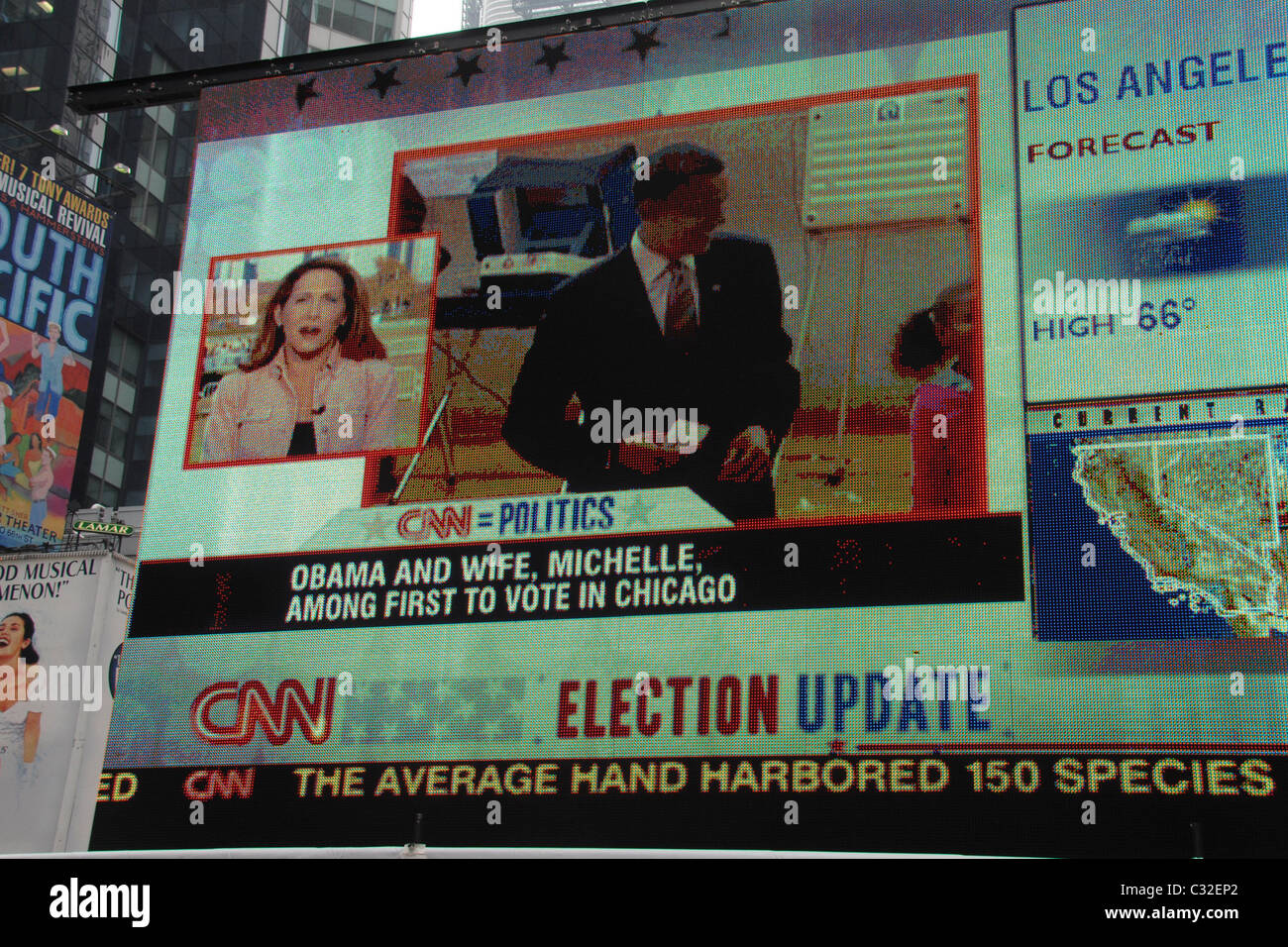 New Yorkers gather in Times Square for the United States presidential ...