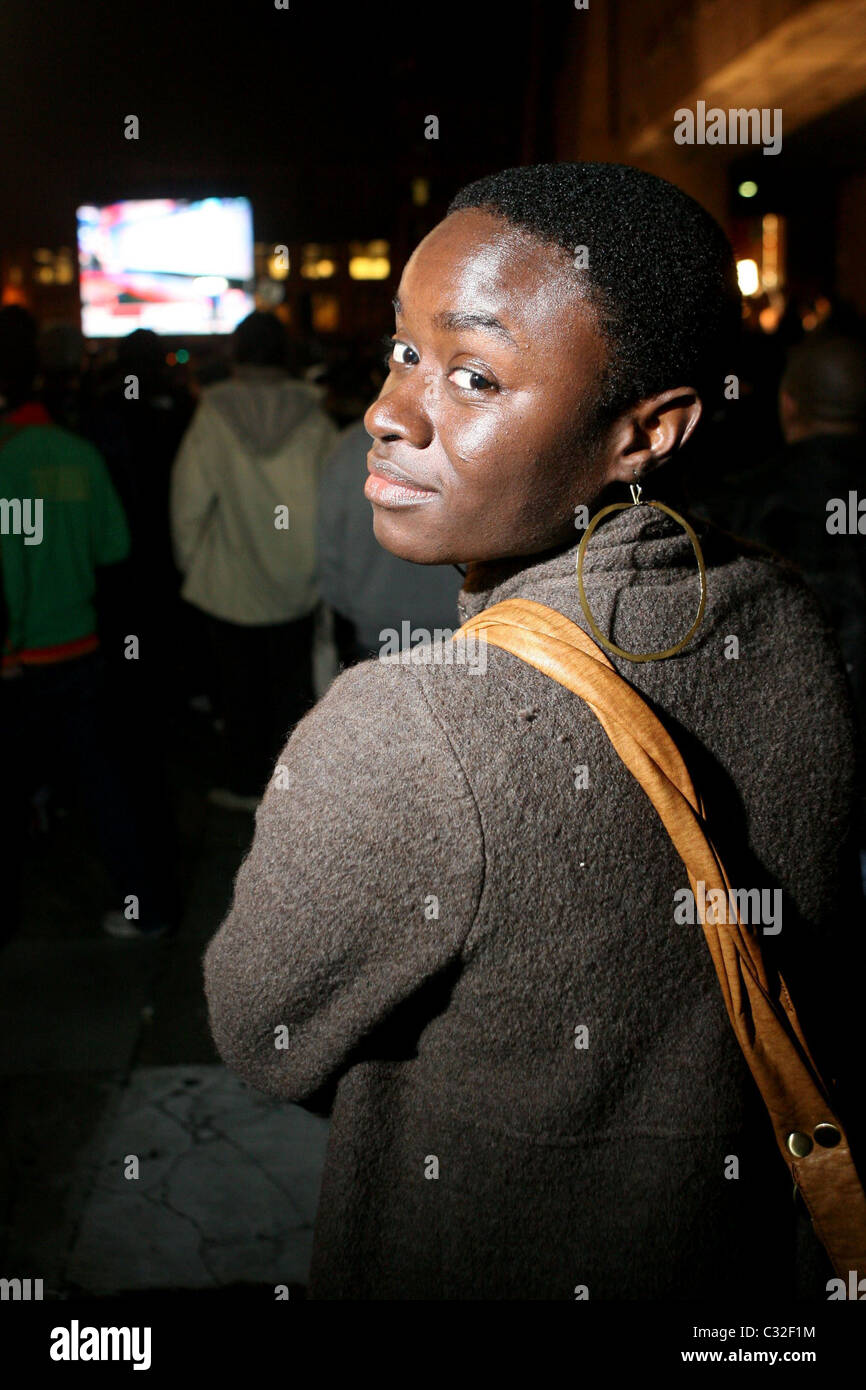 Barack Obama supporters election night party held at the Adam Clayton ...