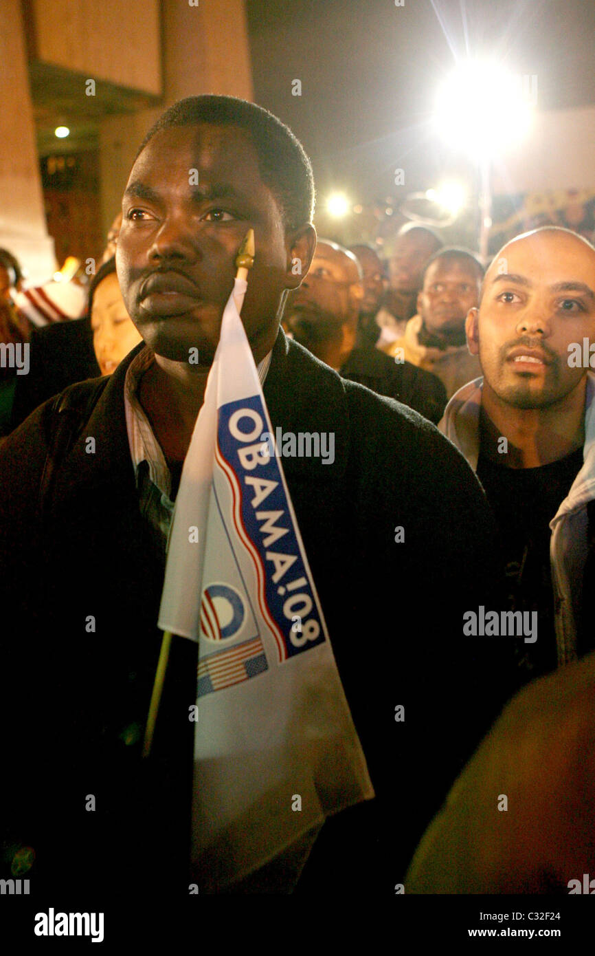 Barack Obama supporters election night party held at the Adam Clayton ...