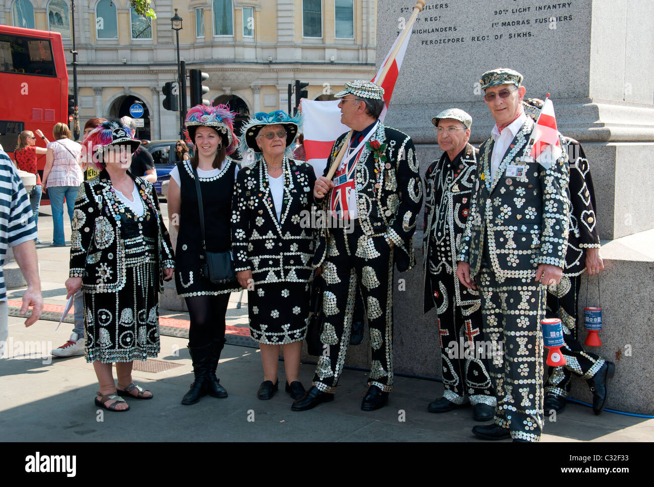 Pearly kings and and queens, Trafalgar Square, London England UK Stock ...