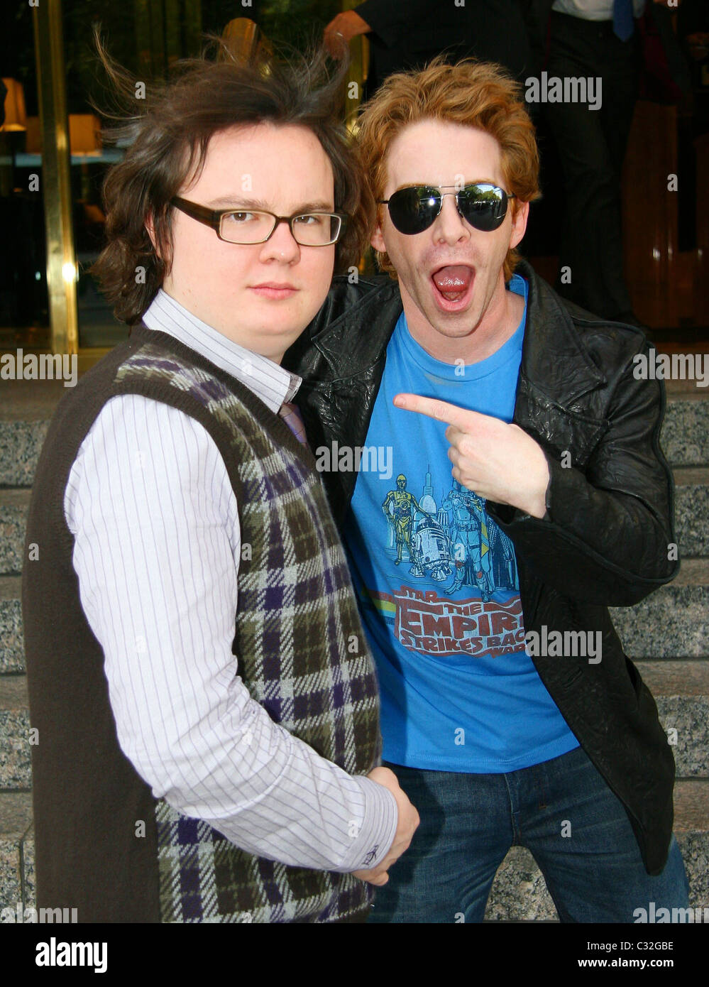 American actor and comedian Seth Green leaving his Manhattan hotel with ...