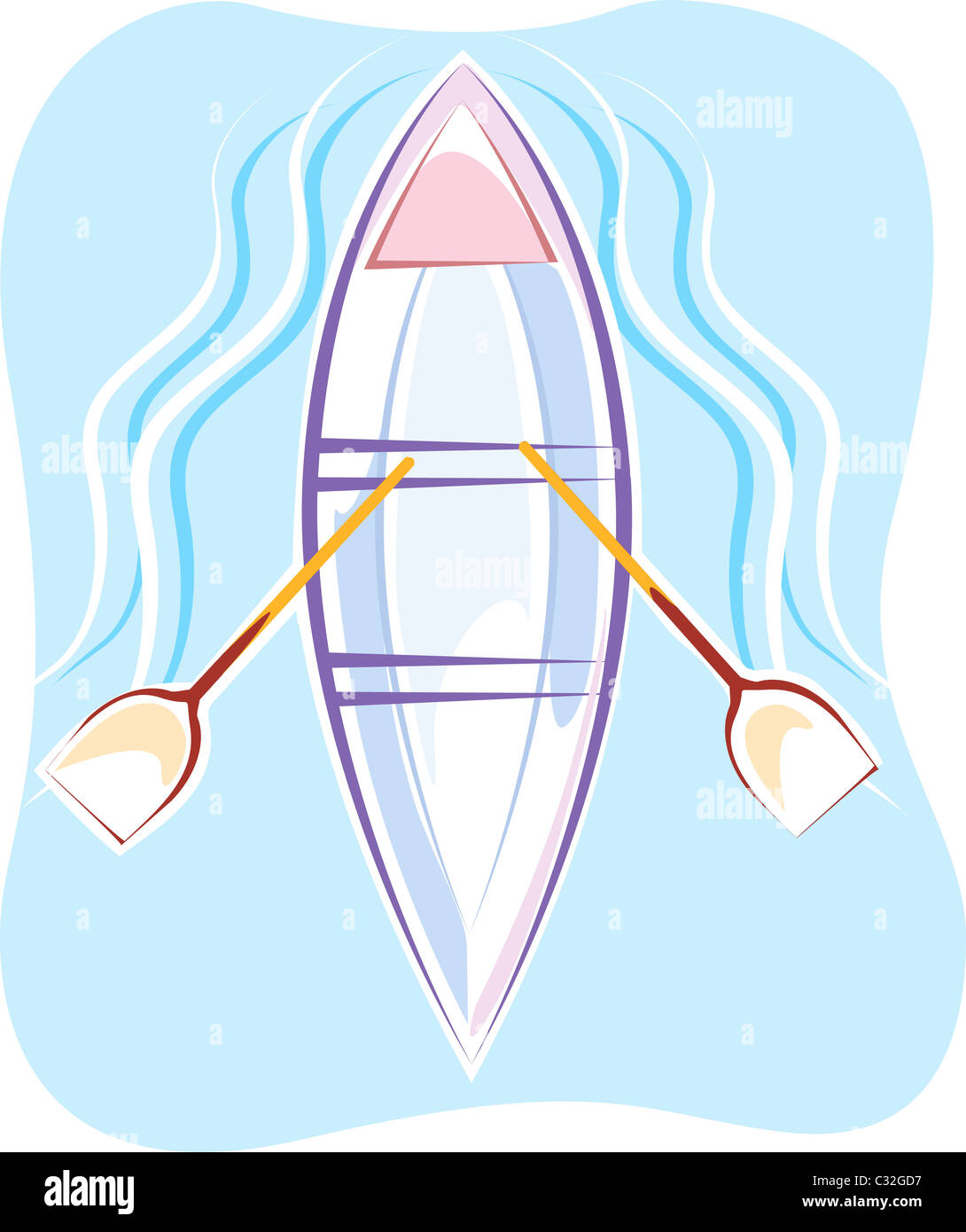 rowing boat with paddle at sea Stock Photo - Alamy