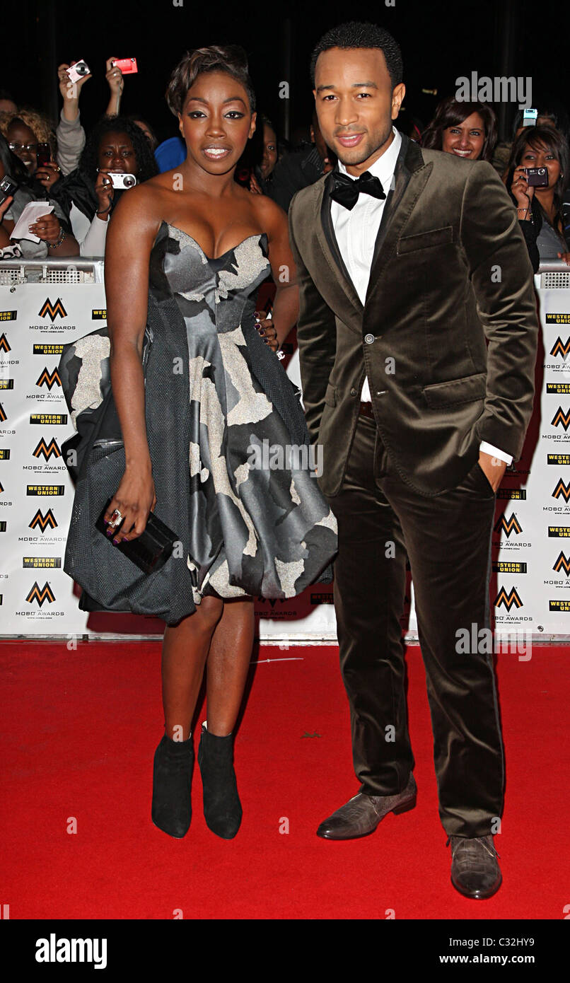 Estelle and John Legend The MOBO awards 2008 - arrivals held at Wembley ...