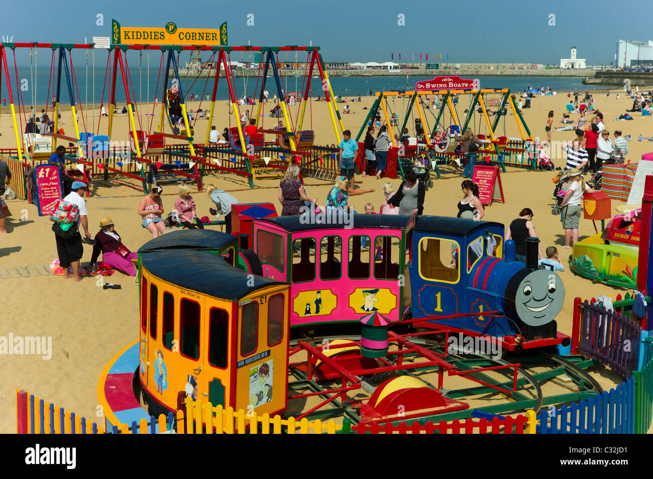 Children's rides and amusements on Margate Beach Turner Contemporary in ...