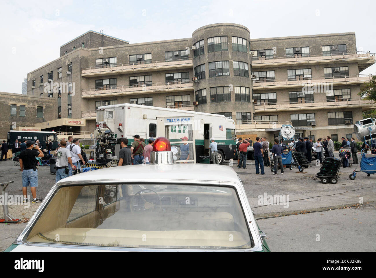 The set of 'Life On Mars' filming at Coler-Goldwater Hospital on ...