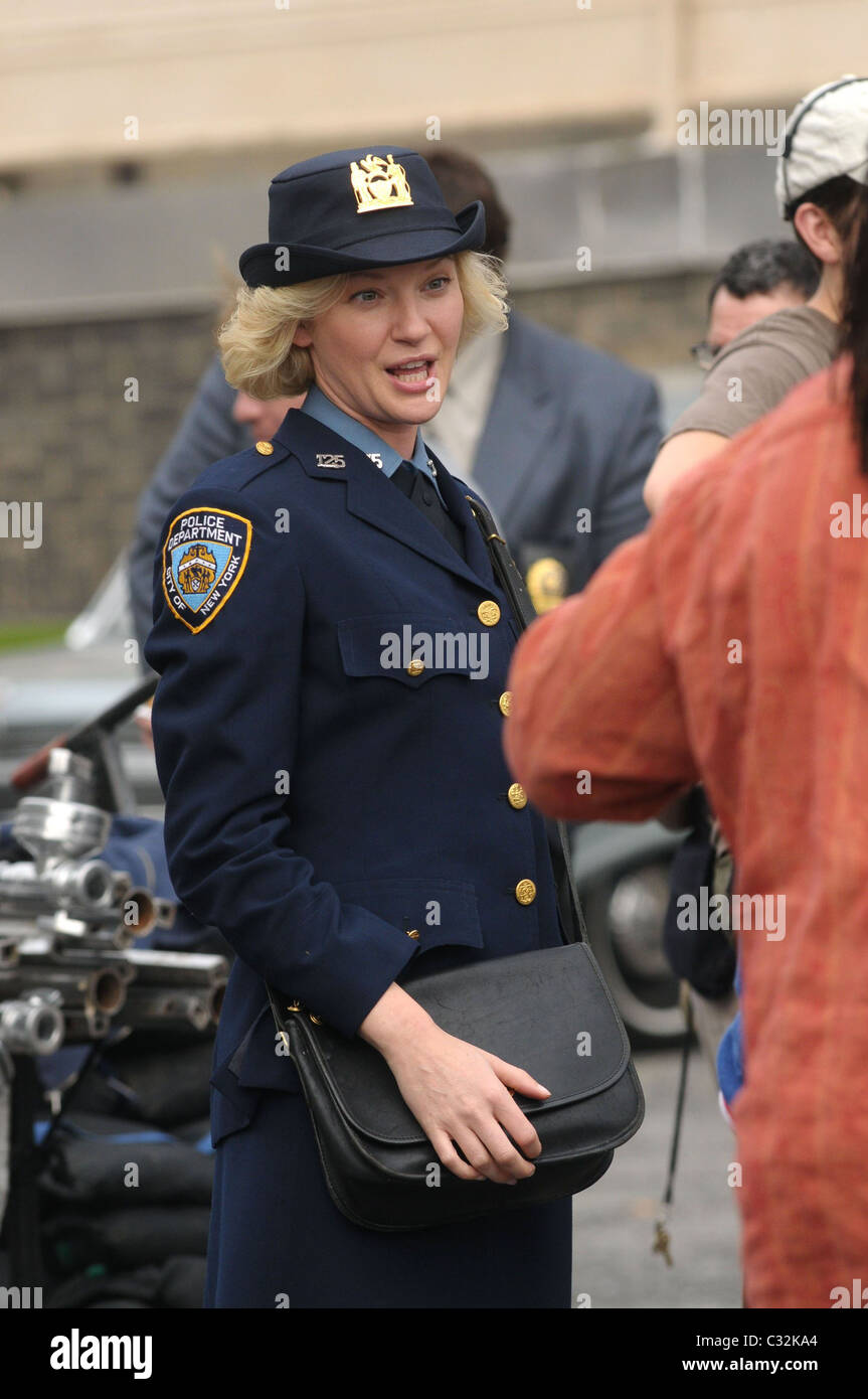 Gretchen Mol on the set of 'Life On Mars' filming at Coler-Goldwater ...