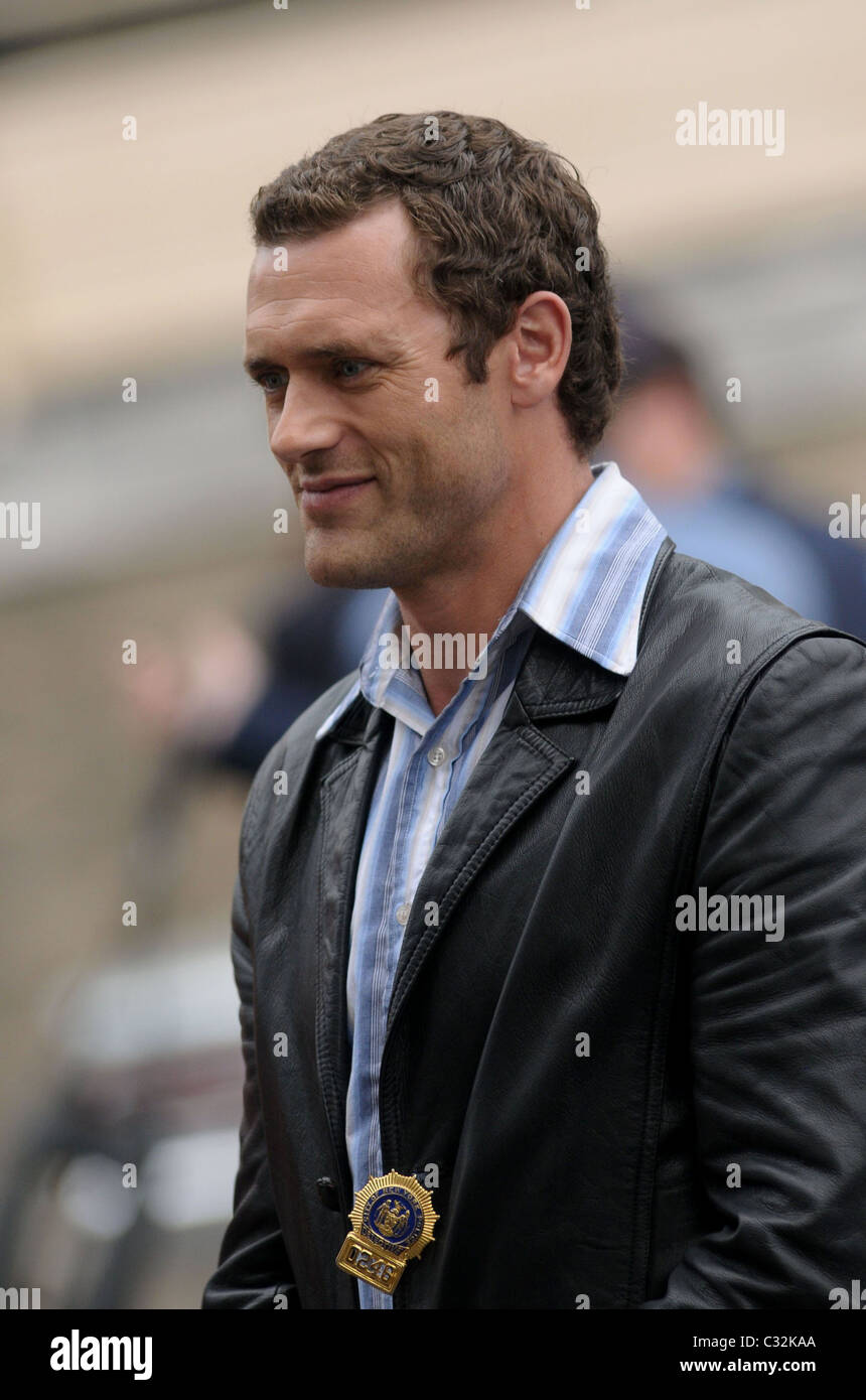 Jason O'Mara on the set of 'Life On Mars' filming at Coler-Goldwater ...