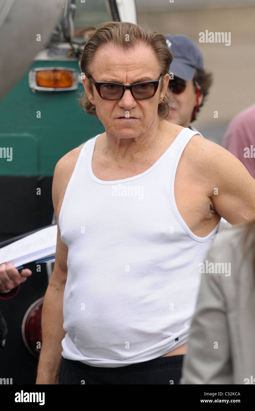 Harvey Keitel on the set of 'Life On Mars' filming at Coler-Goldwater ...
