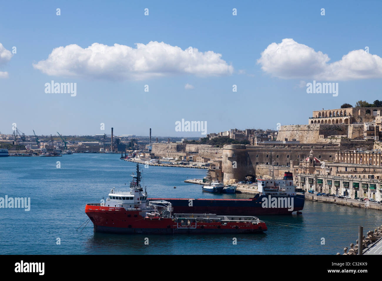 Commercial port of Valletta, Malta Stock Photo - Alamy